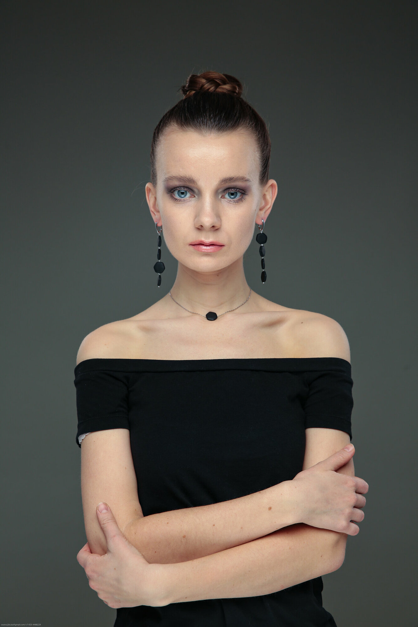 Серьги с подвесками L'attrice, шунгит, черный/серебристый — фото 1
