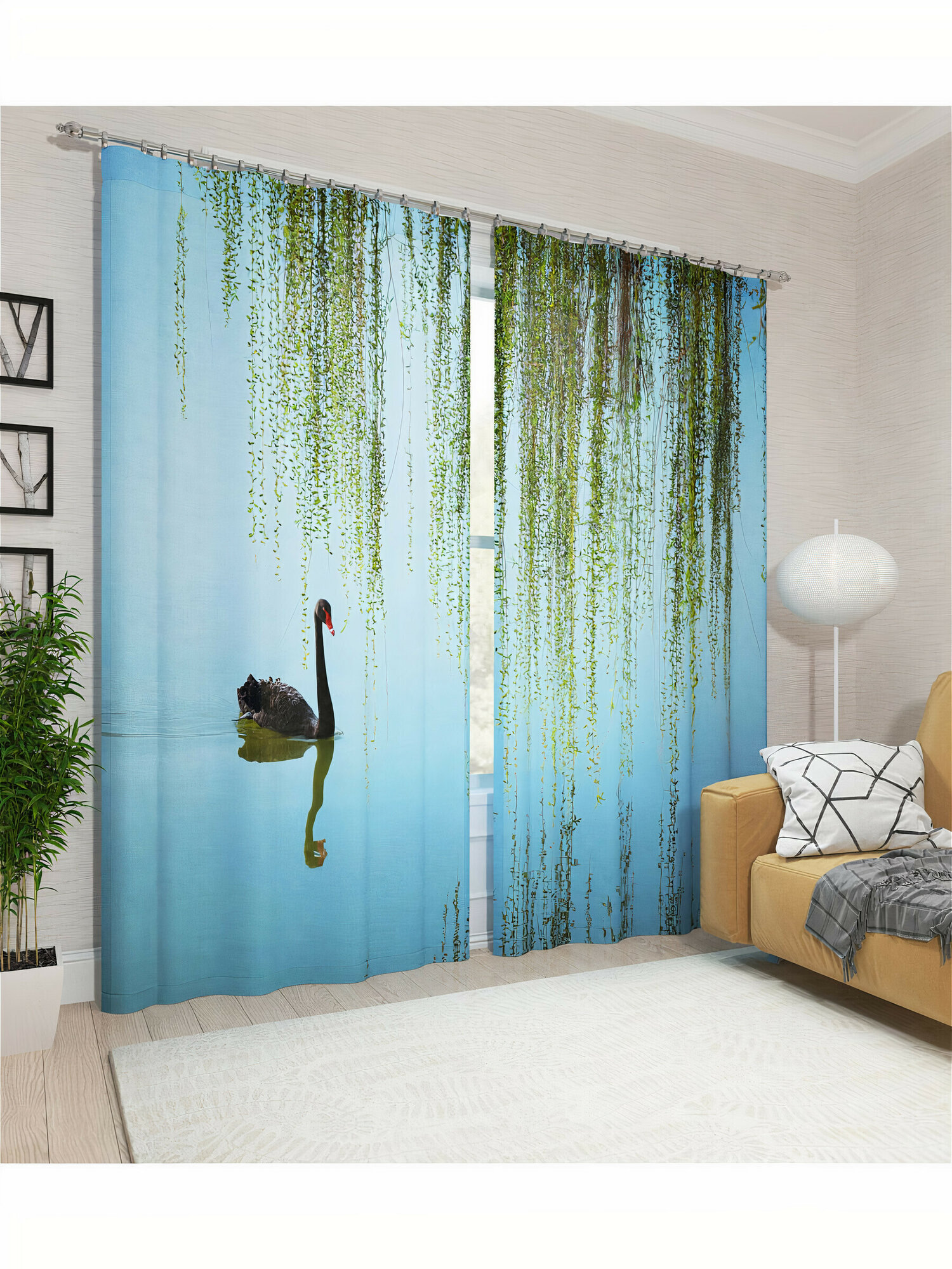 Фотошторы из ткани габардин 150-260 см 2 шт. /3D шторы / В детскую / Для гостиной, спальни и кухни