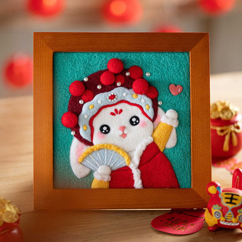 Горячая распродажаНабор материалов для создания фоторамки из шерстяного войлока с пейзажной картиной, ручная работа, украшение для дома, подарок для пар.