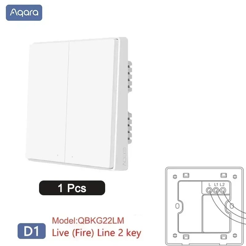 Aqara D1 No Neutral 2Key умный выключатель