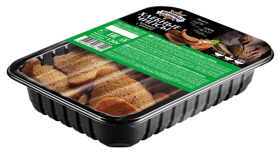 Гренки "Штурвал" Хлебные чипсы холодец с хреном лоток 170г