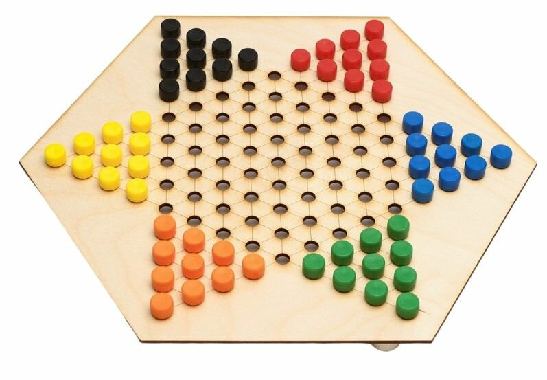 Настольная развивающая игра "Уголки", деревянный обучающий стратегический набор для детей с пластикомыми фишками на внимание и логику, изучаем цвета, 37х33.5х0.3 см