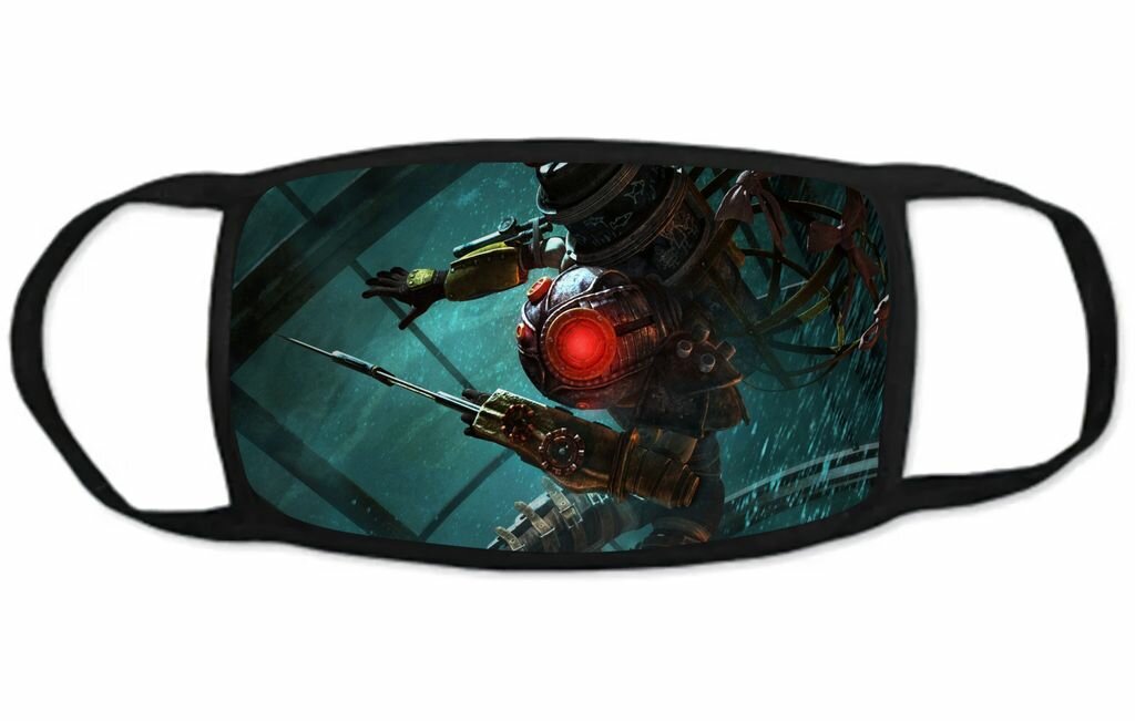 Маска защитная тканевая на лицо BioShock, Биошок №8, Взрослая - 20 на 12,5 см