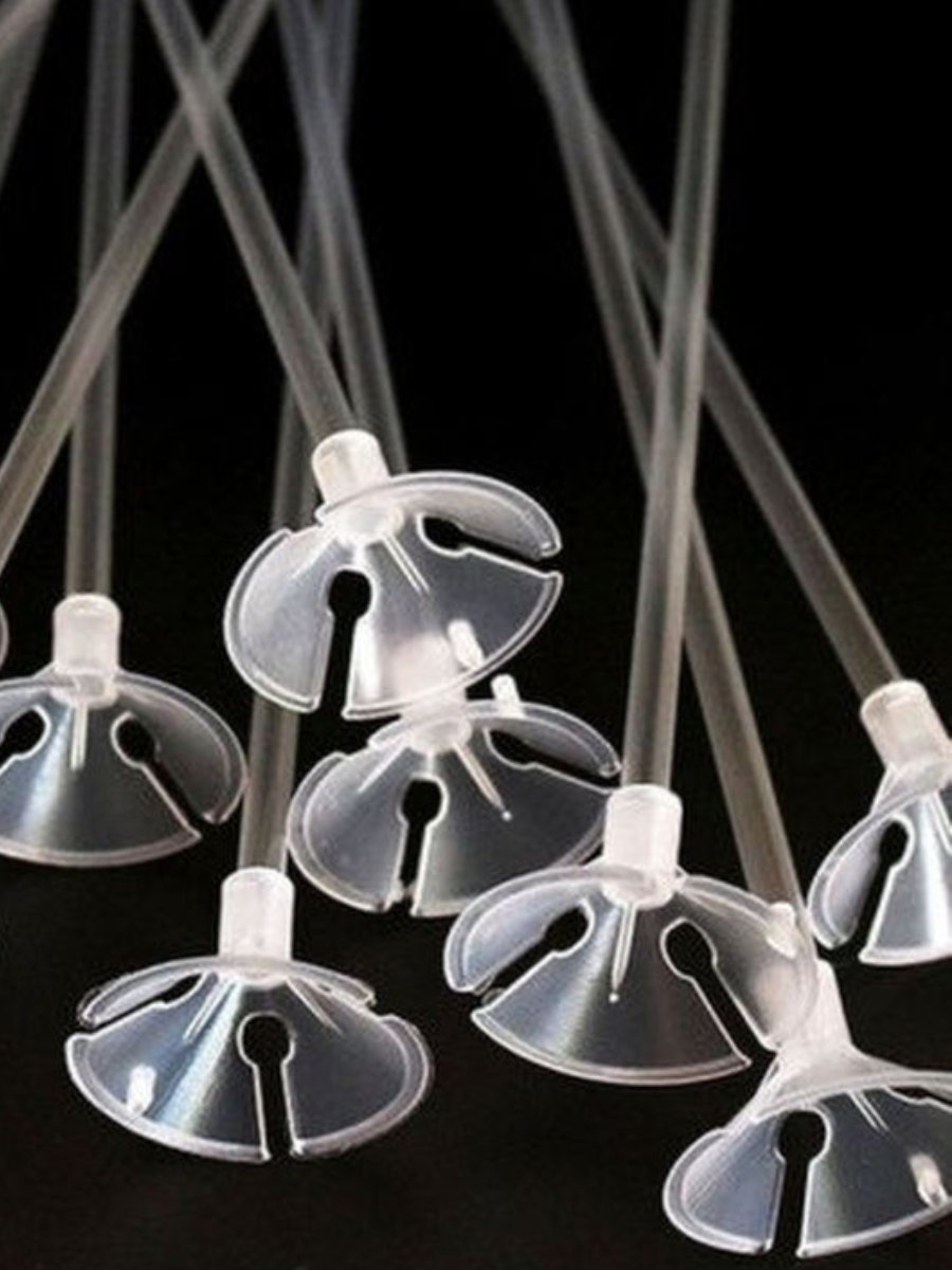 Палочки для воздушных шаров с держателем "прозрачные" 25 штук