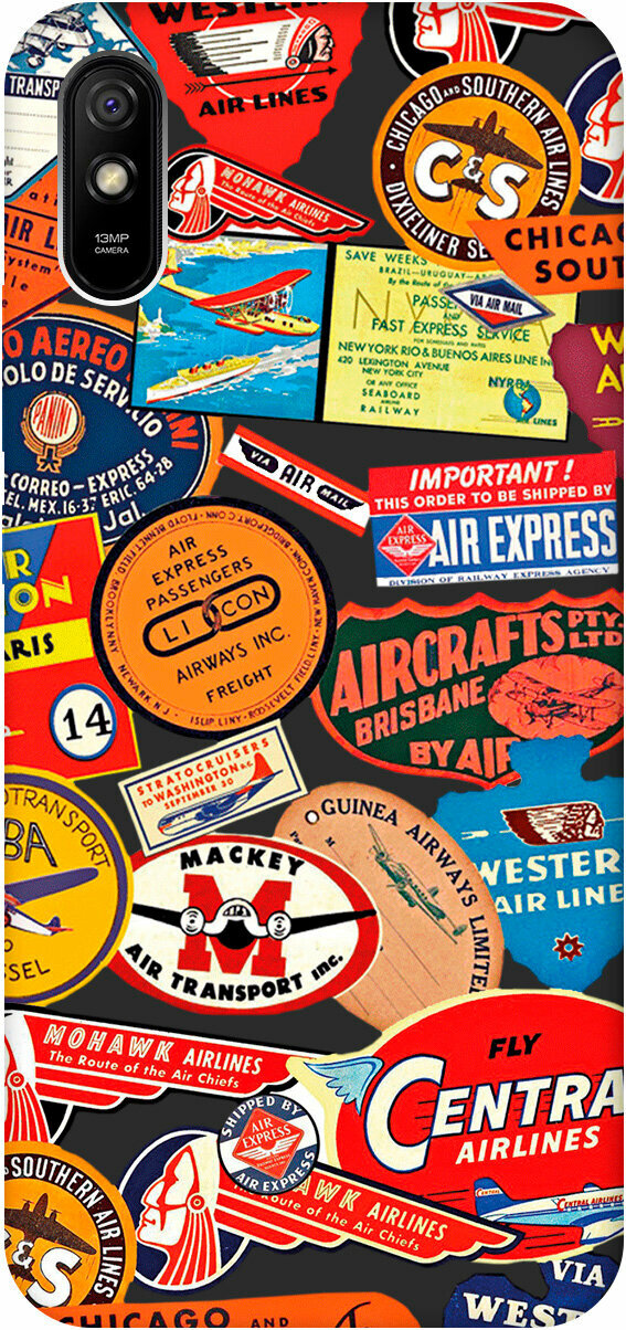 Матовый чехол US Aviation для Xiaomi Redmi 9A / Сяоми Редми 9А с 3D эффектом черный