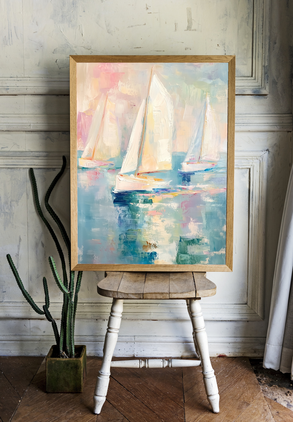 Постер "Парусники в акварели" 40x50 см в подарочном тубусе