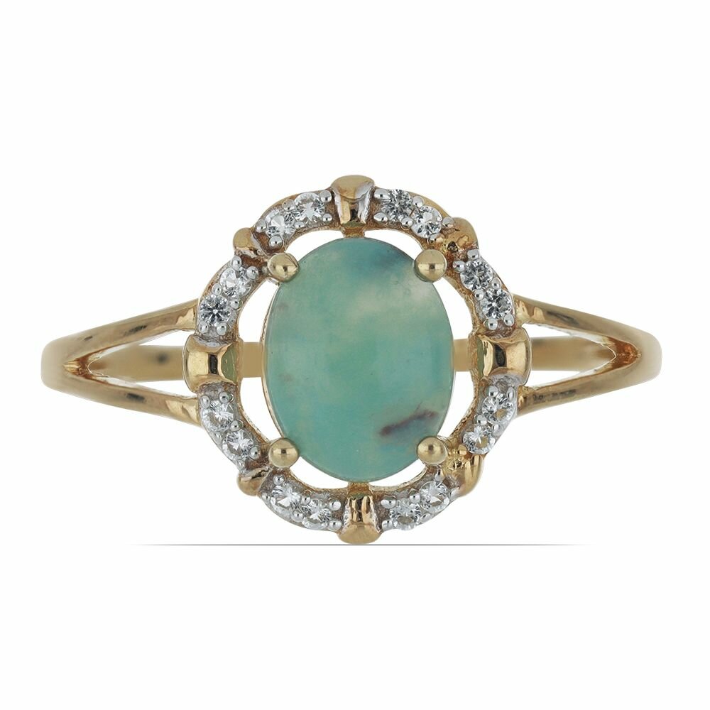 Кольцо тонкое, серебро, 925 проба, топаз