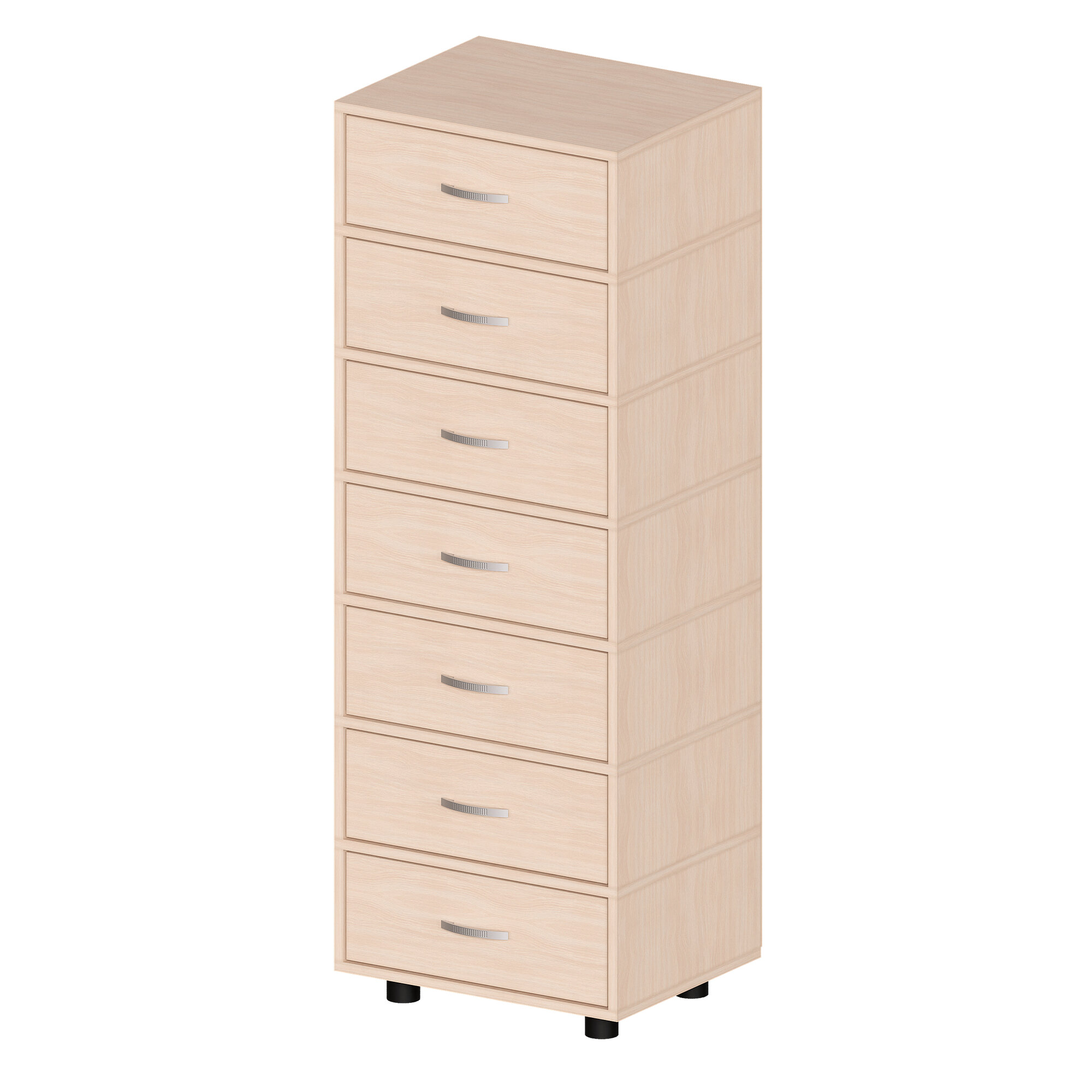 Комод СитиМебель-10 Ширина 40 см, Глубина 30 см, Высота 141 см, цвет: Дуб молочный