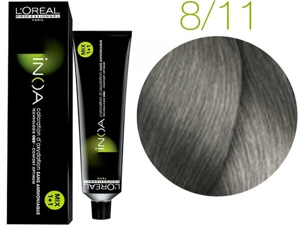 L'OREAL Inoa Крем-краска оттенок 8.11 (светлый блондин интенсивно пепельный)