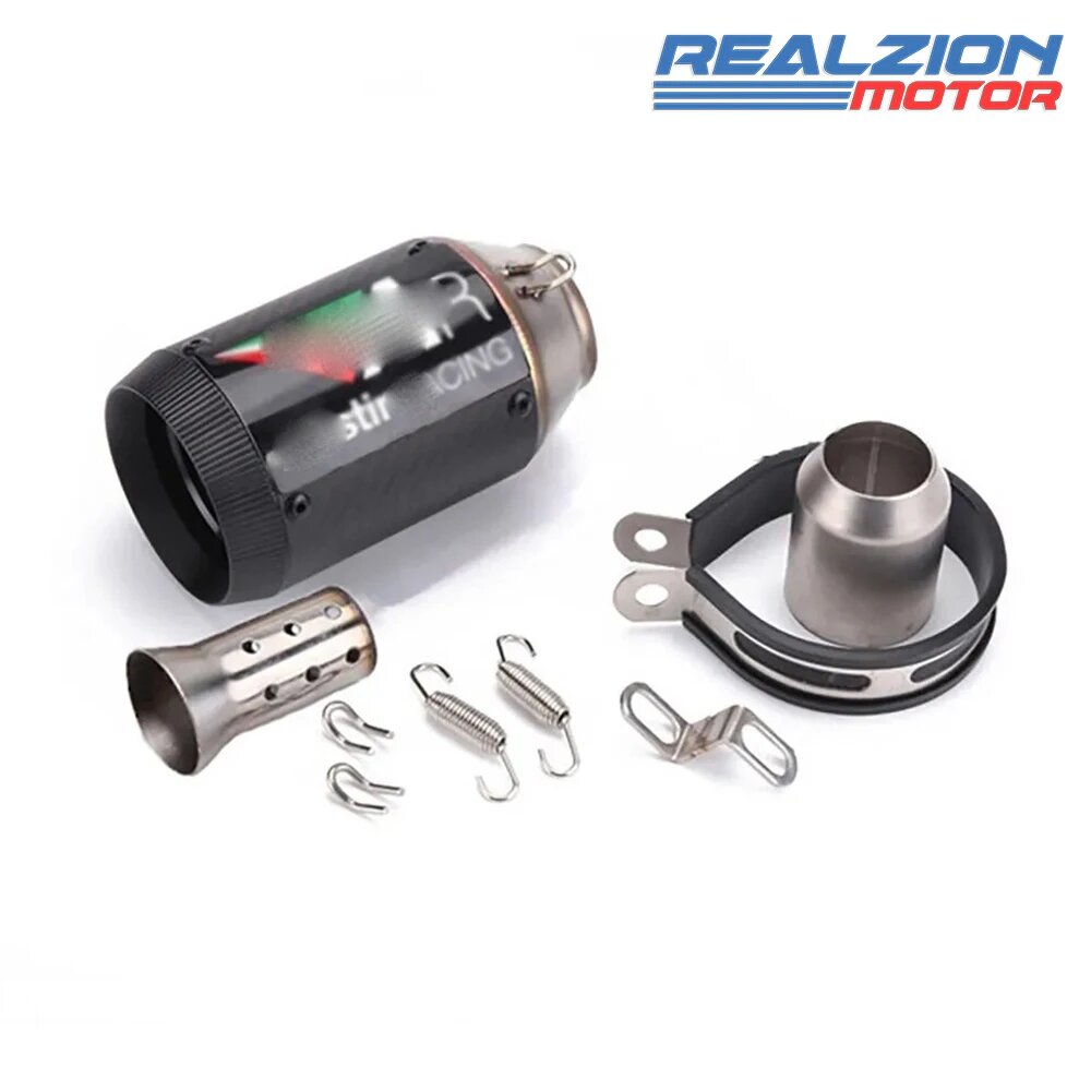 Глушитель выхлопной трубы Realzion Motor, Carbon Fiber, 51 мм