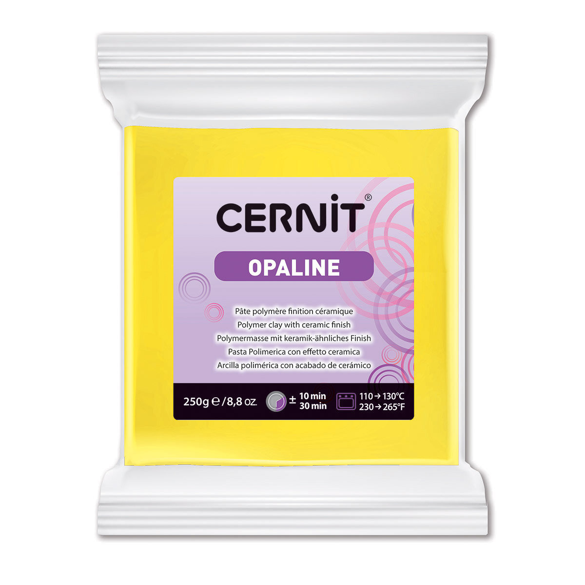 Полимерная глина запекаемая (пластика) Cernit OPALINE, 250 г (717 первичный жёлтый)