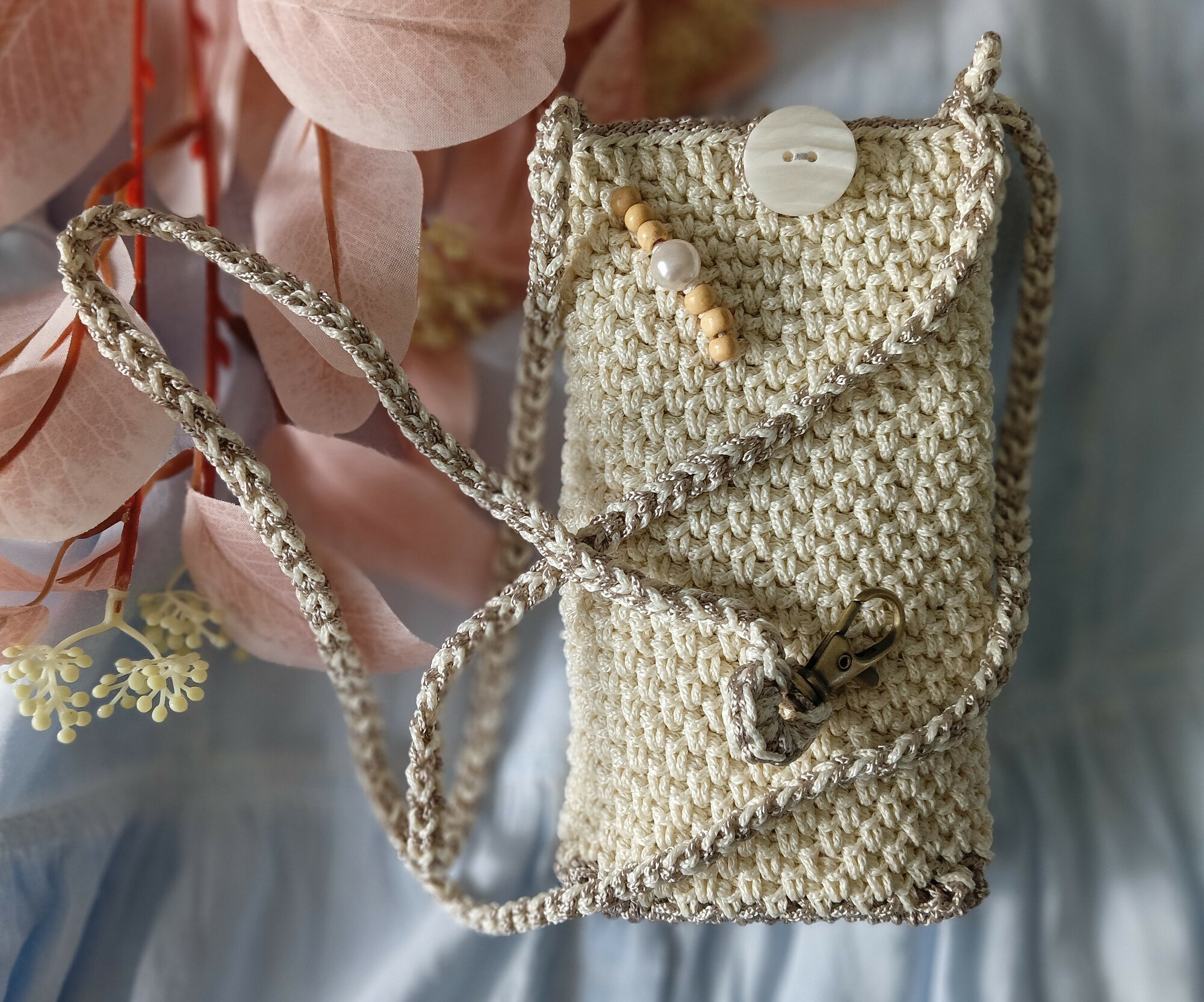 Чехол-пояс, вязаный, для смартфона, женский