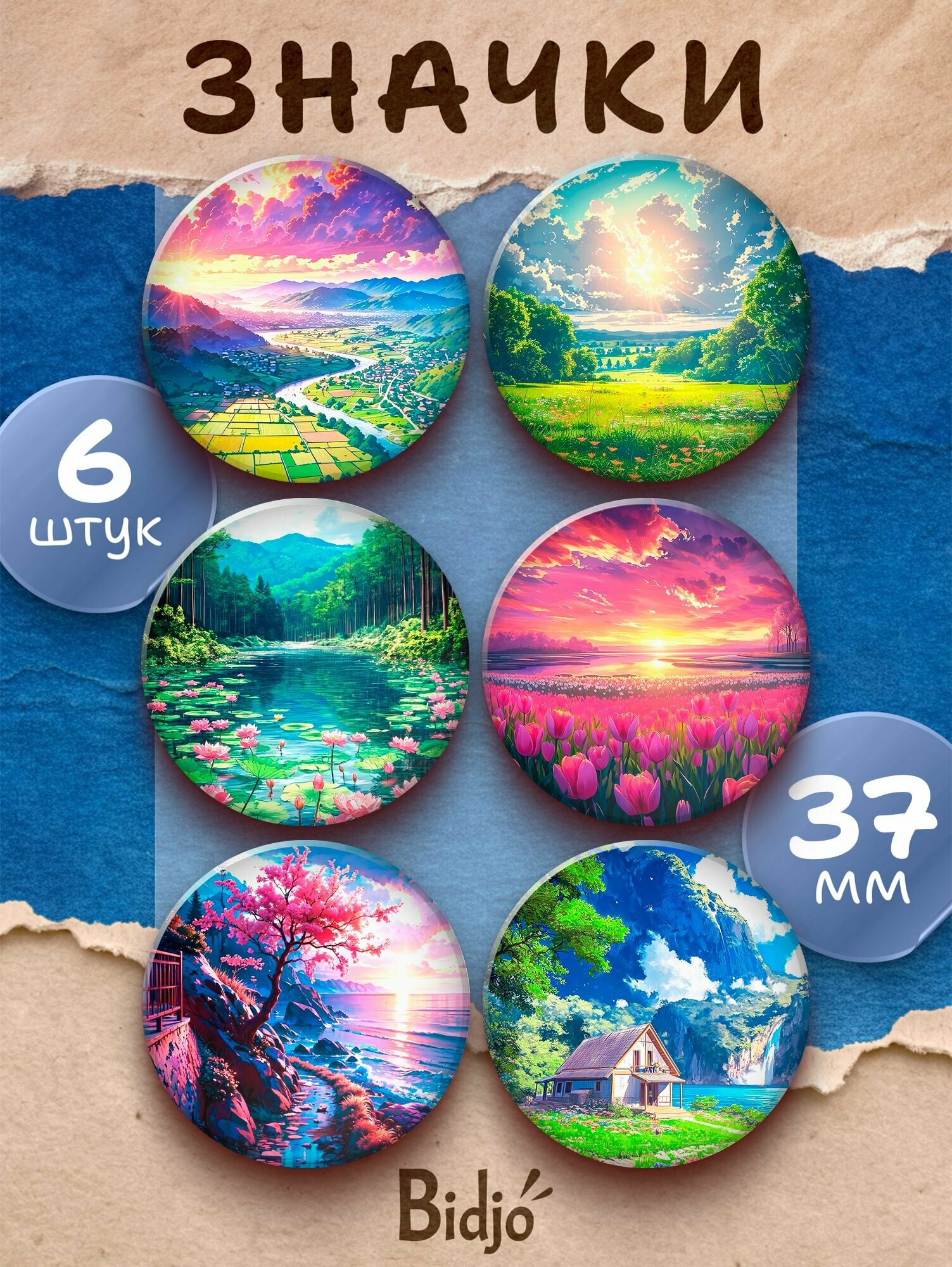 Значки на рюкзак эстетика пейзаж