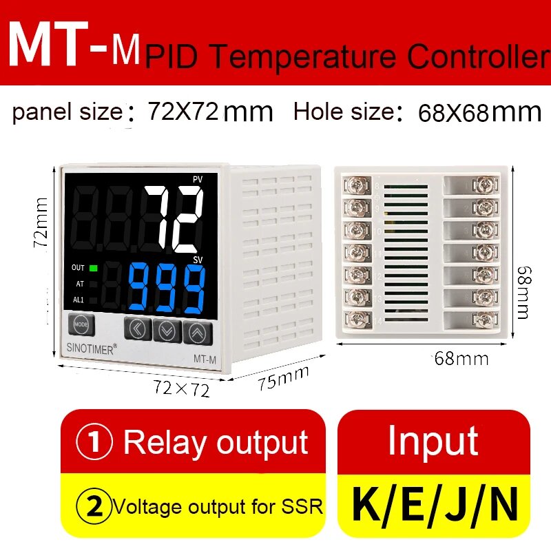 SINOTIMER MT-M PID-терморегулятор 72x72mm