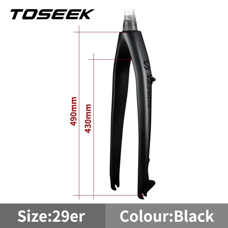 TOSEEK T800 Карбоновая вилка для горного велосипеда black-29er