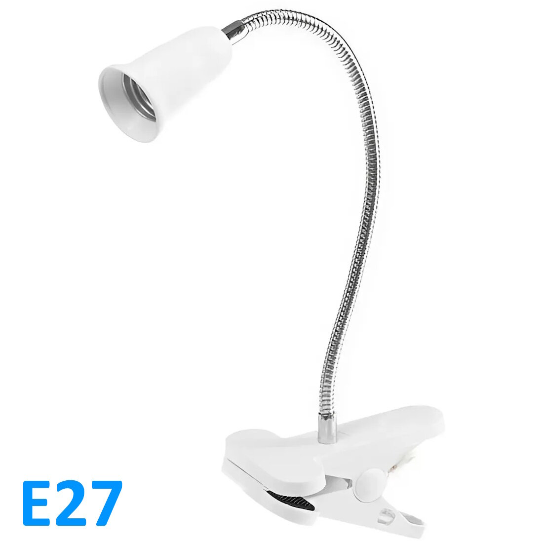 Светильник Е27 Light гибкий 300мм с креплением-прищепкой белый Ecola APF7FWEAY