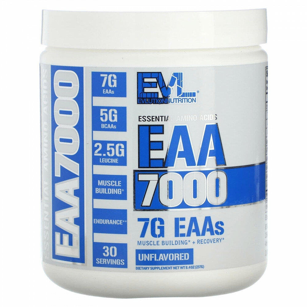 EVLution Nutrition, EAA 7000, без добавок, 237 г (8,4 унции)
