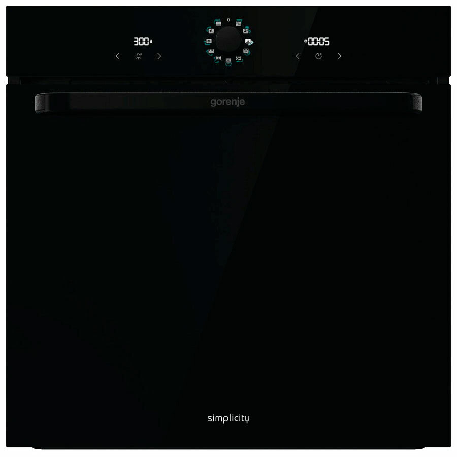 Духовой шкаф Gorenje BOS67371SYB Simplicity черный, 12 режимов, 77 л, AirFry, ExtraSteam