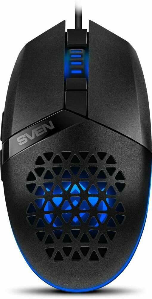 Игровая мышь SVEN RX-G735 чёрная (USB, 6 кнопок, 4000 dpi, RGB-подсветка) (SV-021467)