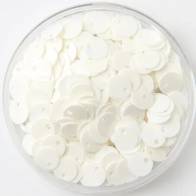 Блестки белые 6 мм, 600 шт, ПВХ, Solid Milk