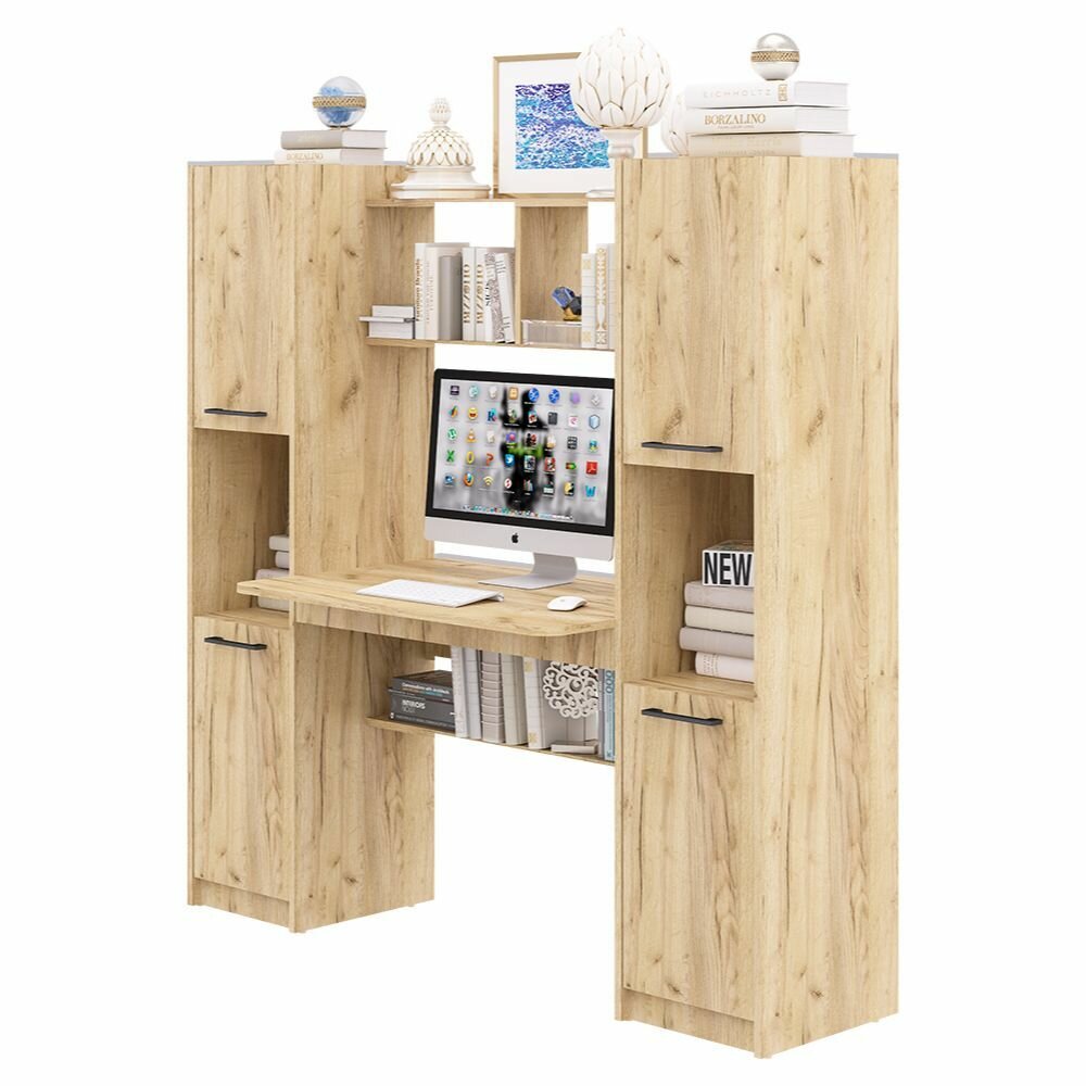 Стол компьютерный Фронда-5, Дуб крафт золотой