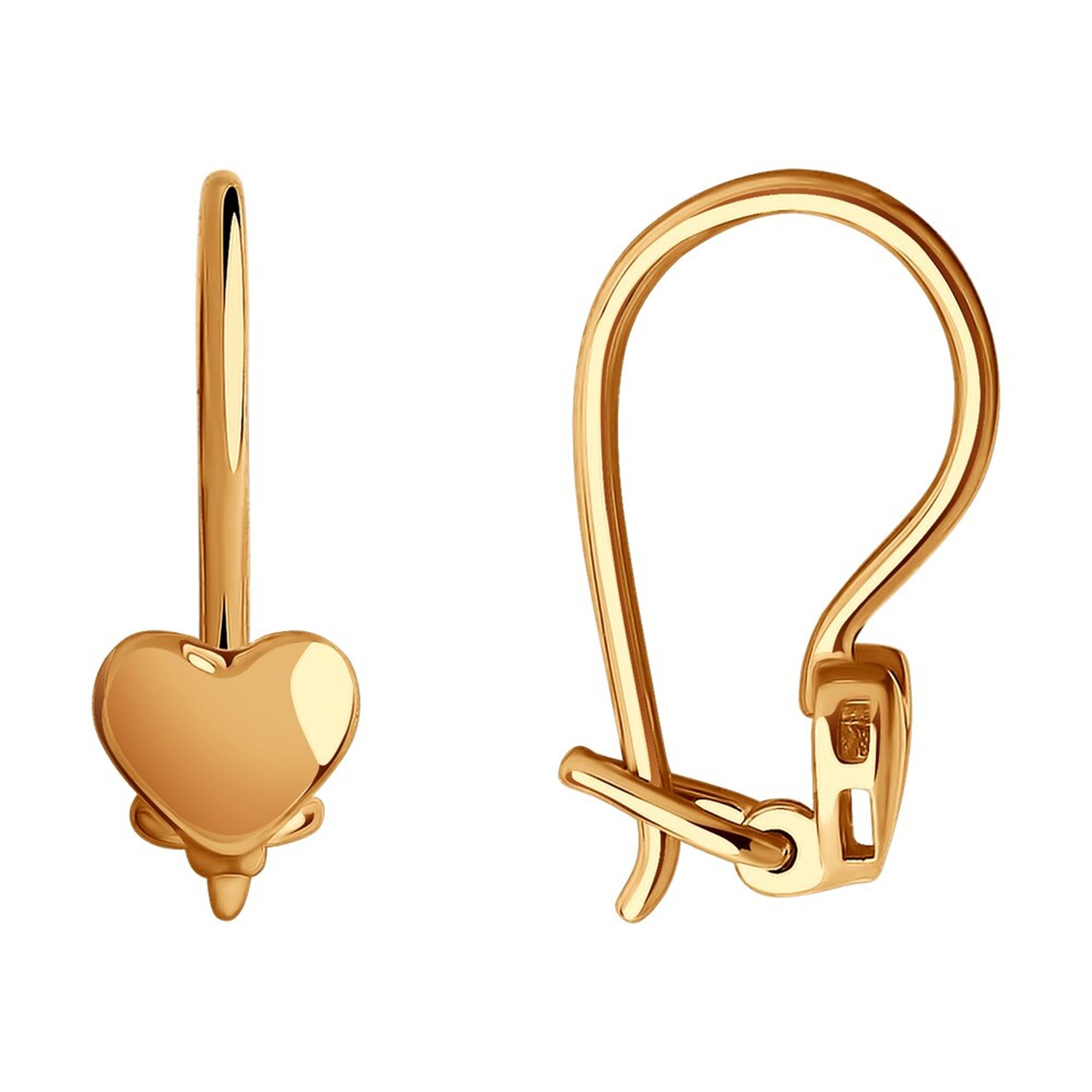 Серьги, красное золото, 585 проба