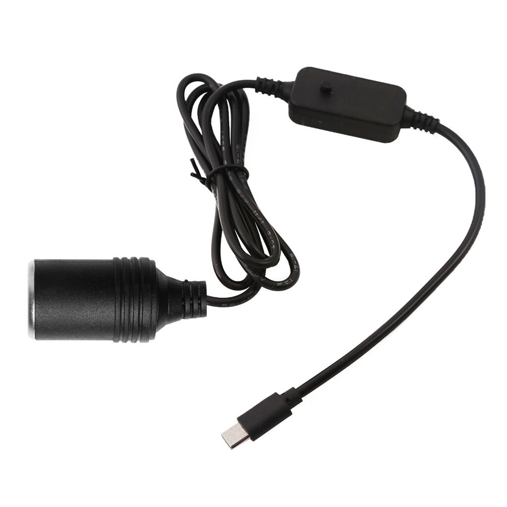 Регулируемое подключение автомобильного зарядного устройства Type C к адаптеру прикуривателя с поддержкой разъема для зарядки 5V9V12V15V20V3A Регулируется