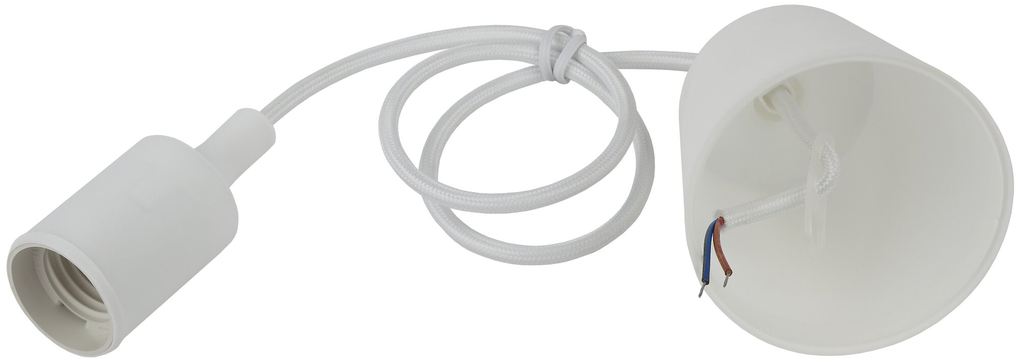 Патрон пластиковый Е27 с подвесом бел. Эра Б0048038