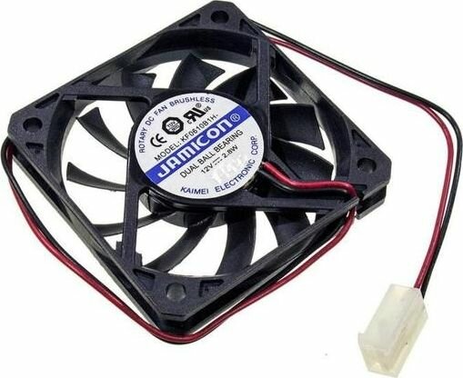 Вентилятор JAMICON KF0610B1H осевой, 60х60х10мм, подшипник качения, 12В DC, 1 шт
