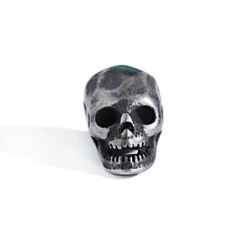 Бусины DOUVEI с рисунком черепов королей и королев Изумрудный, Style 6