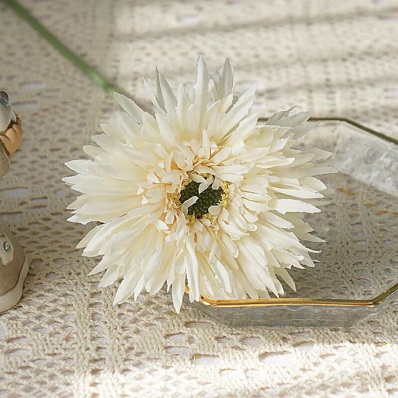 Искусственные цветы шелковые герберы 44 см cream powder