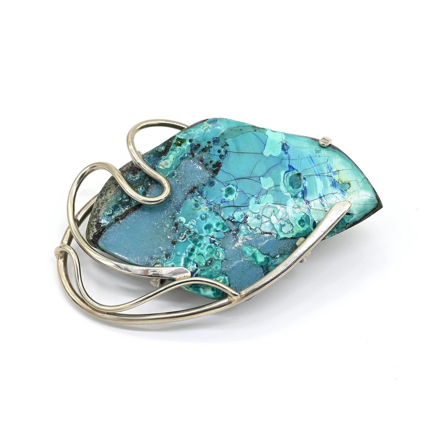 Брошь, хризоколла