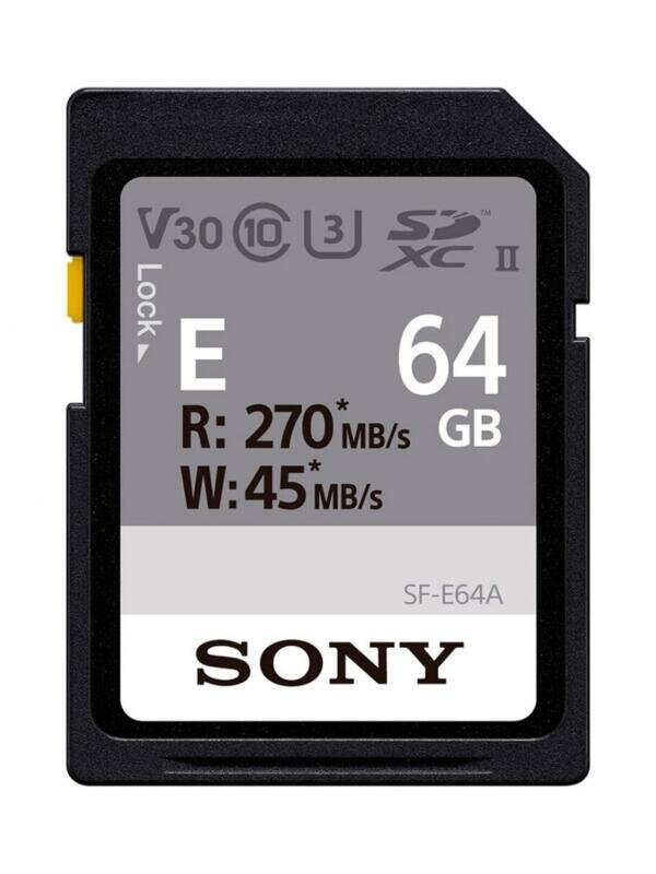 Карта памяти Sony 64GB SDXC UHS-II(CLASS 70/270W) (SF-E64/T1)