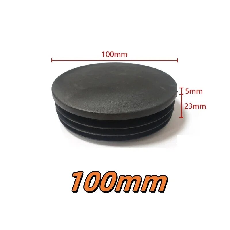 Круглая пластиковая заглушка 12 мм-100 мм, круглая заглушка для труб, колпачки для ножек мебели, черные пластиковые заглушки, нескользящая подставка для стула 100mm-2pcs