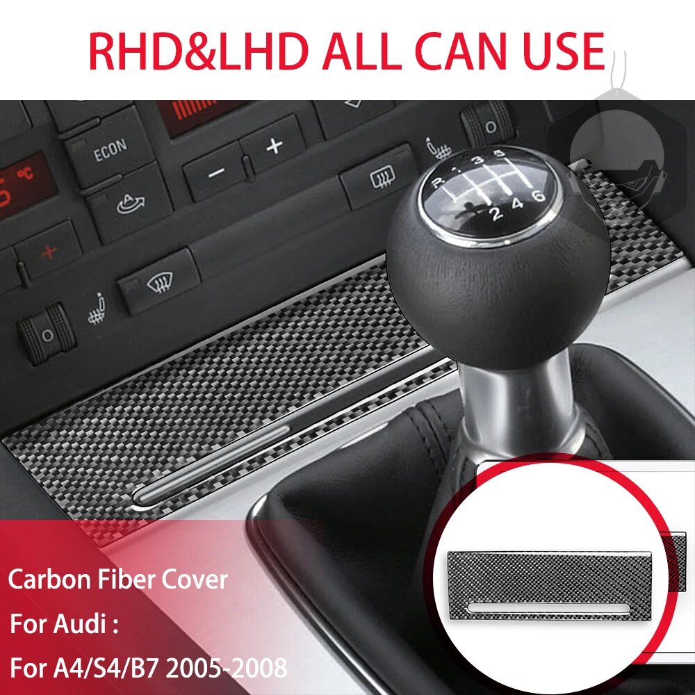 Для Audi A4 S4 B7 2005 2006 2007 2008 автомобильная пепельница коробка переключения передач Панель декоративная крышка углеродное волокно отделка стикер аксессуары 1