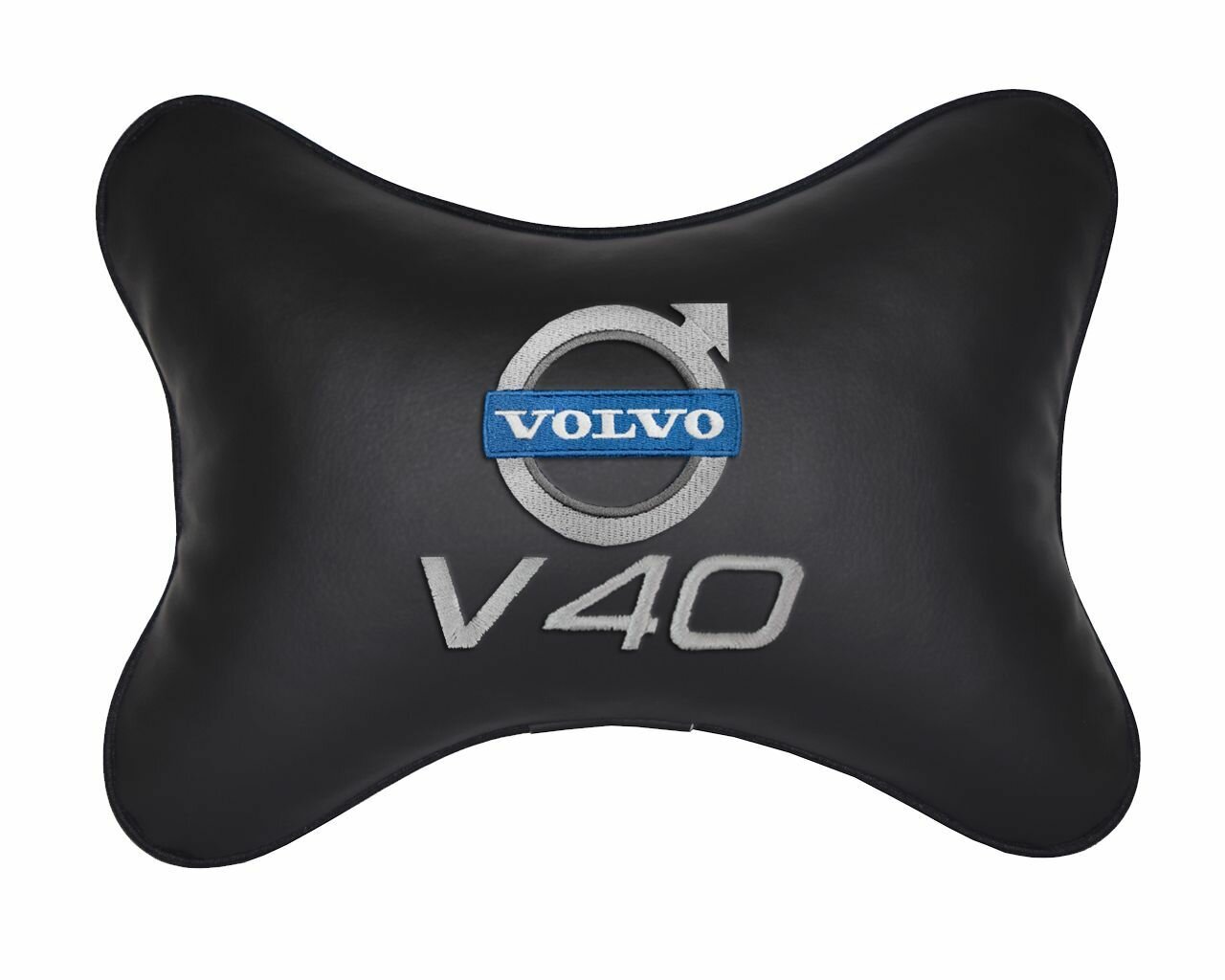 Подушка на подголовник автомобильная черная экокожа VOLVO V40