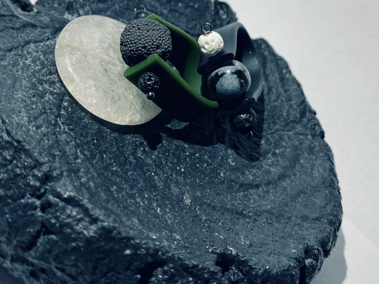 Кольцо наборное, вулканическая лава