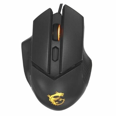 Мышь проводная MSI Clutch GM20 Elite (GM20 ELITE) черная - 6400 dpi, светодиодный, USB, кнопки - 6