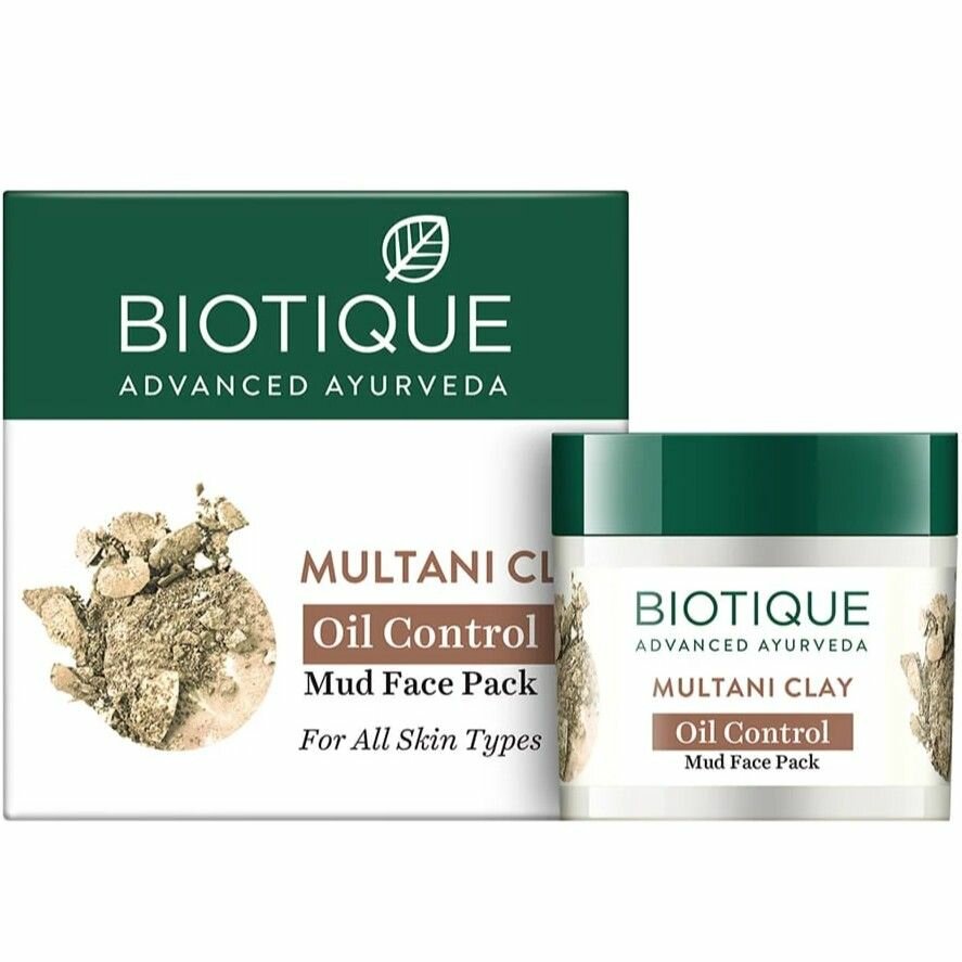 Маска для лица глина мултани грязевая, Биотик MULTANI CLAY Anti-Ageing Mud Face Pack, Biotique 75 г.