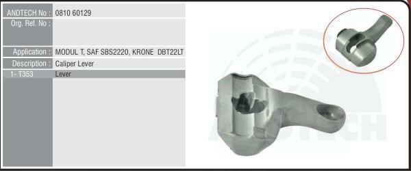 РК суппорта 0810 60129 HALDEX Modul T , Saf sbs2220 , Krone dbt22lt рычаг