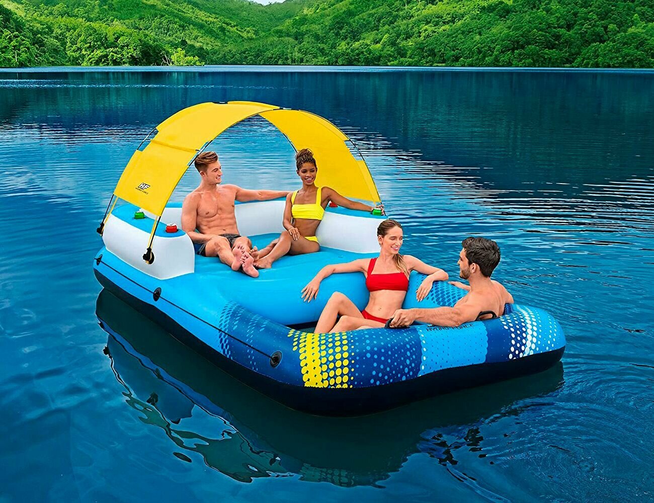 Надувной плот-остров Summer Oasis для отдыха на воде, 305х186х58 см, BestWay, 43645