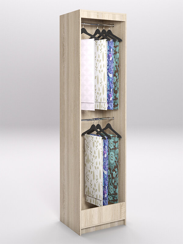 Стеллаж из ДСП для одежды, тканей и штор №3Б-600, Дуб Сонома. Производитель товара - компания Westcom.