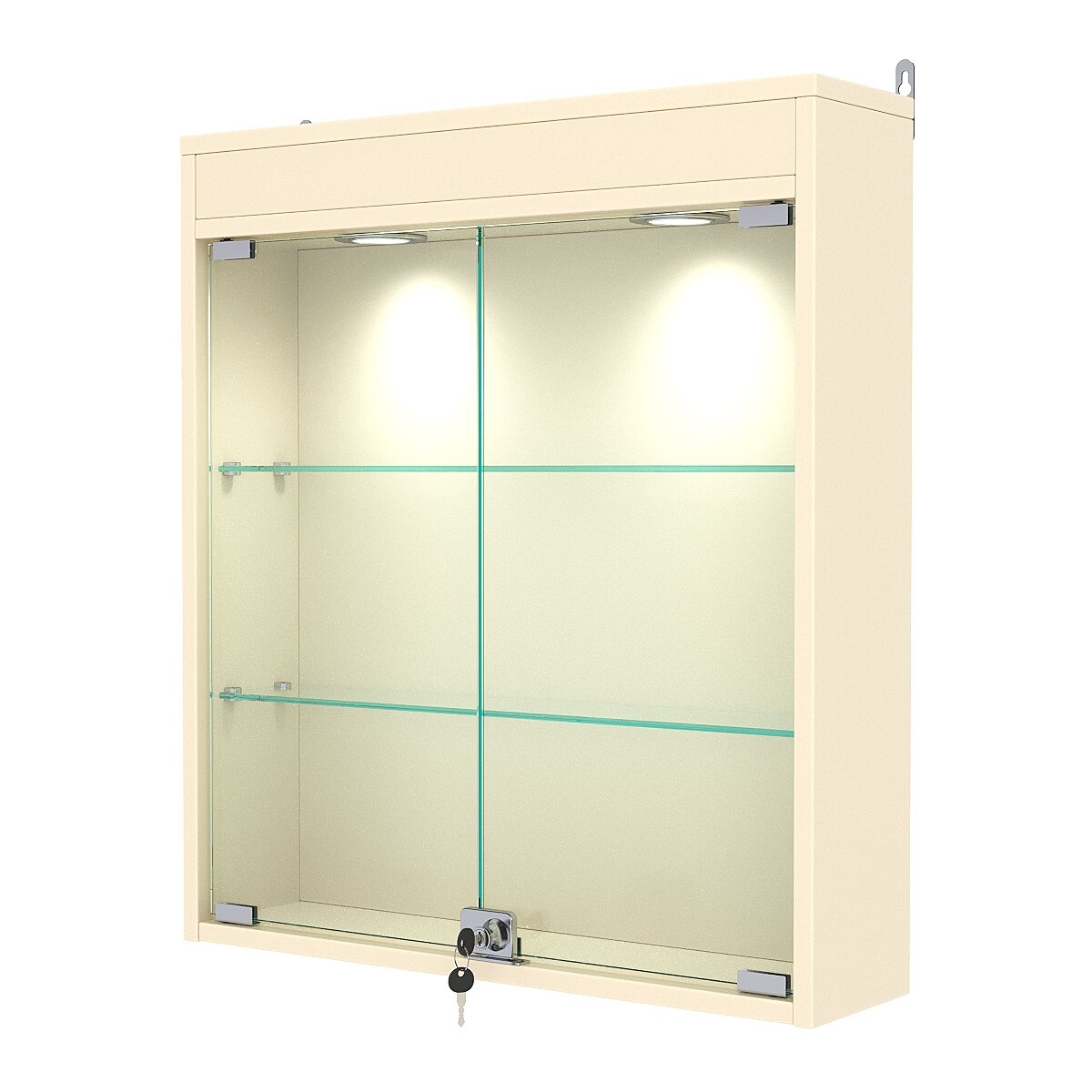 Витрина настенная №1-3А с подсветкой, Крем Вайс. Производитель товара - компания Westcom.