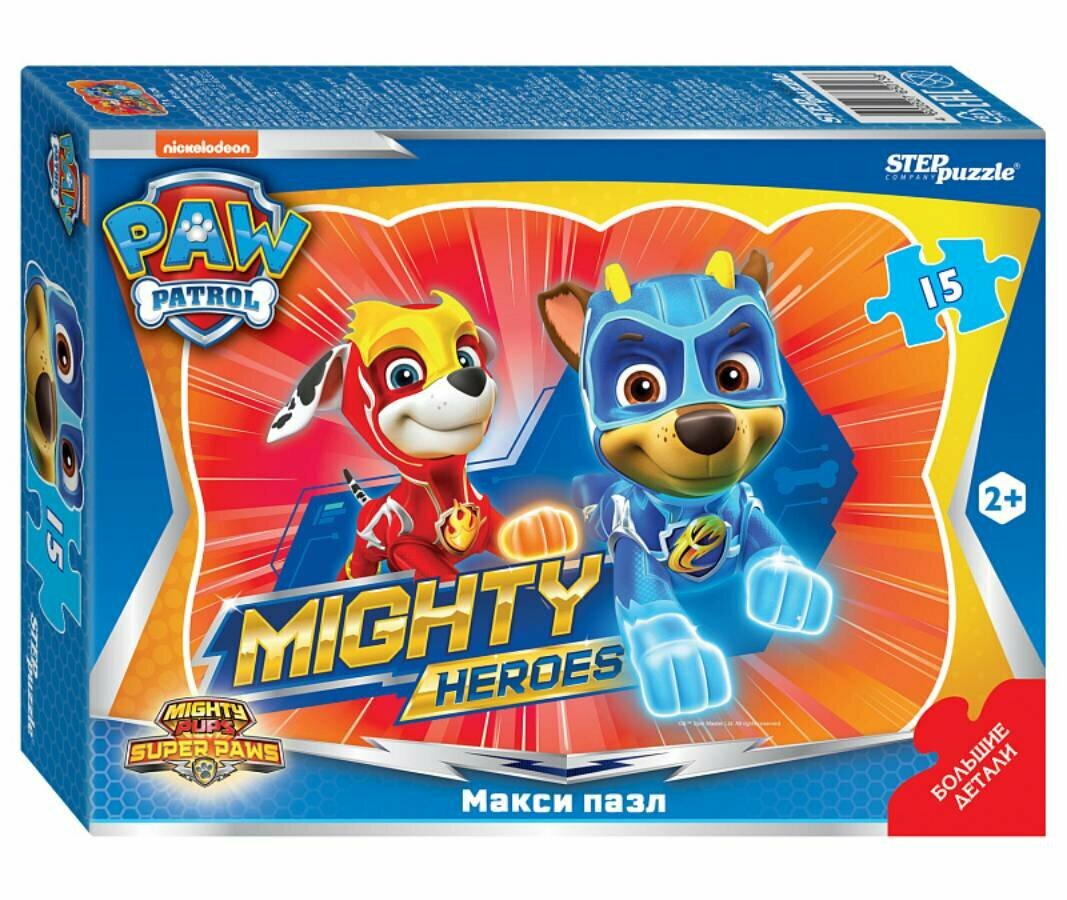 Пазл для малышей и детей макси Step puzzle 15 деталей: Щенячий патруль (контурный)