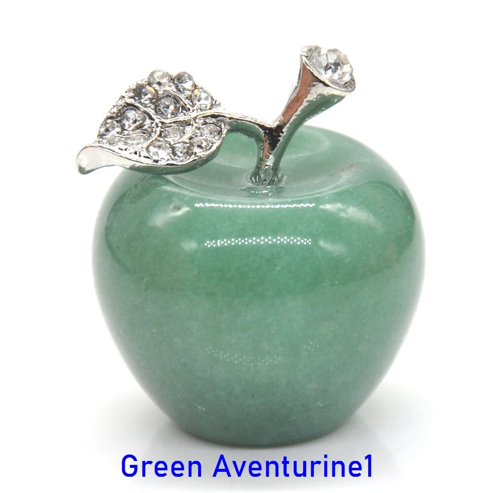Статуя яблока из камня 30 мм Изумрудный, 1 PCS, Green Aventurine