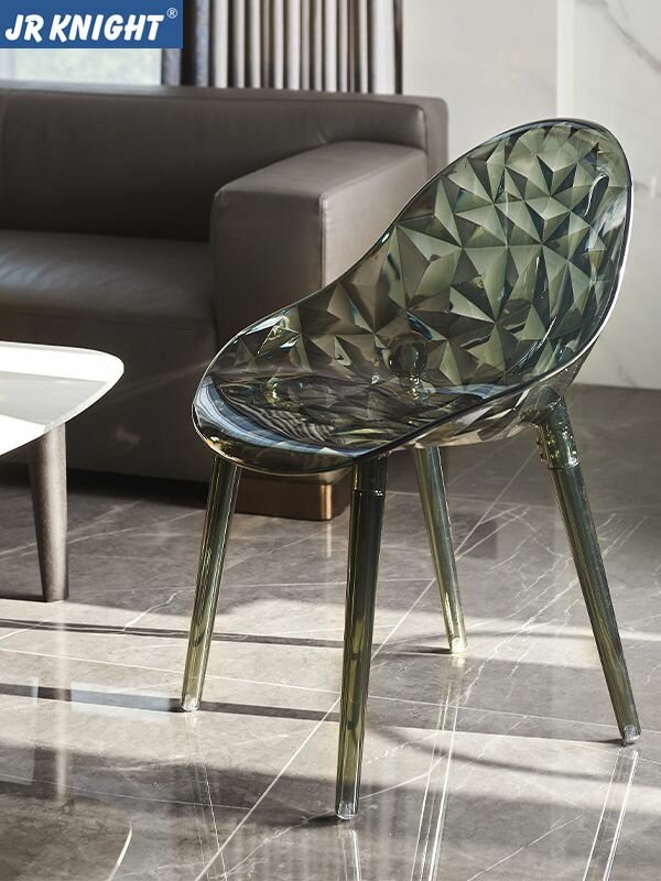 Прозрачный акриловый стул со спинкой для дома, кухни, гостиной и спальни