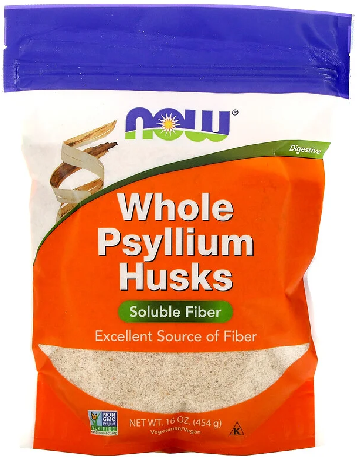 NOW Foods, Whole Psyllium Husks, Псиллиум шелуха семени подорожника, 454 г, Для похудения, клетчатка для пищеварения