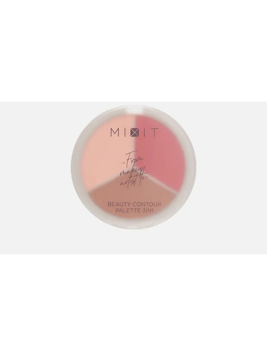 Палетка MIXIT beauty contour palette, 3в1, хайлайтер/румяна/скульптор 02