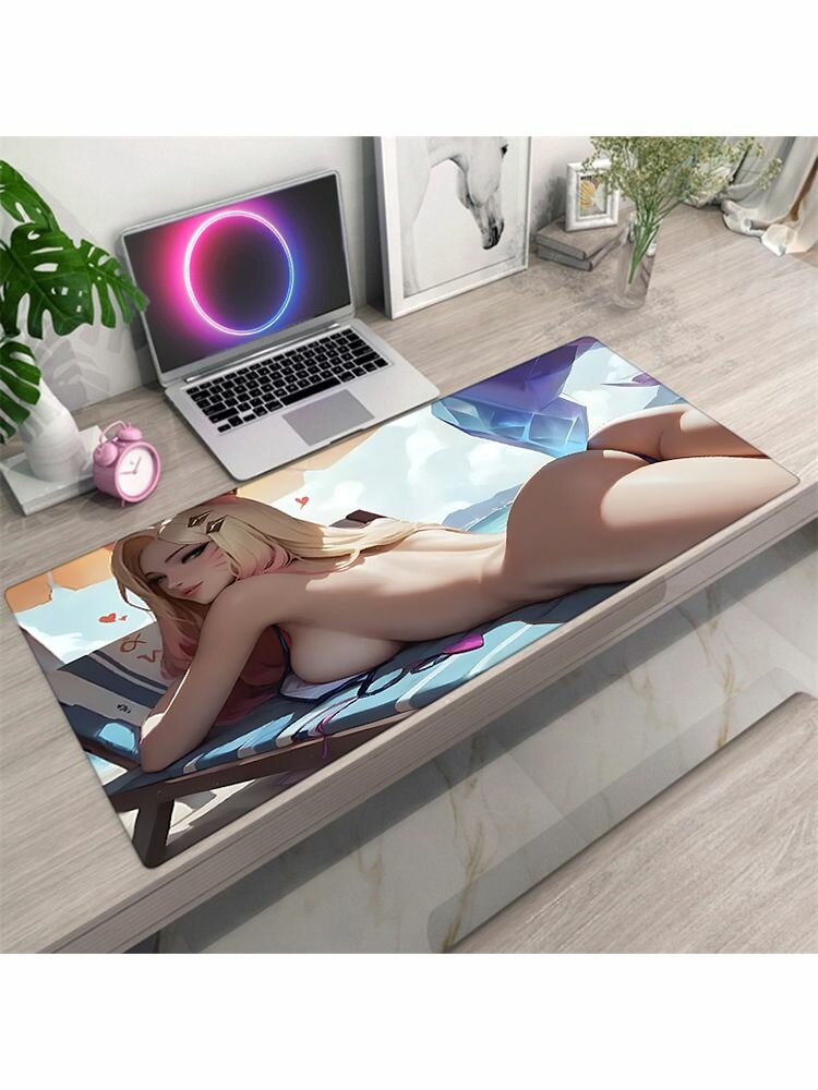 Sexy Girl Коврик для мыши с игровой клавиатурой для сексуальной мультяшной девушки, ковер для рабочего стола ноутбука, универсальный настольный коврик, размер 40x90xxl