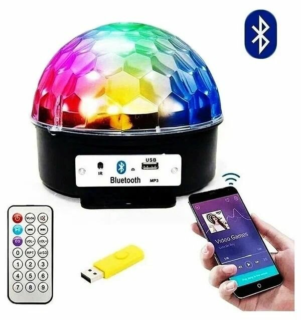 Диско-шар MP3 LED Magic Ball Light